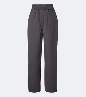 Jacquemus Pinstripe Virgin Wool Straight Pants - Grey