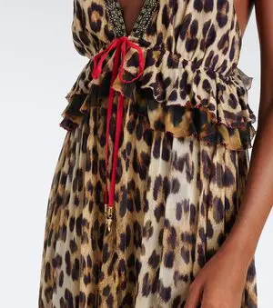 Camilla Embellished Leopard-print Silk Chiffon Maxi Dress