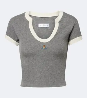 VIVIENNE WESTWOOD Baby Lima Ribbed-knit T-shirt - Grey