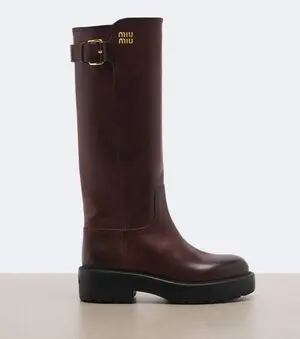Miu Miu Leather Knee-high Boots