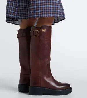 Miu Miu Leather Knee-high Boots