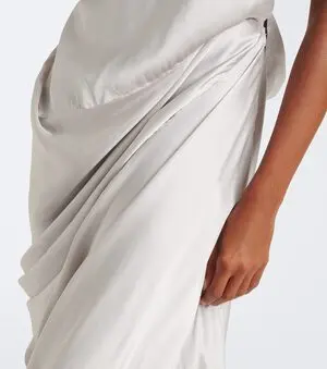 VIVIENNE WESTWOOD Glossa Draped One-shoulder Satin Maxi Dress