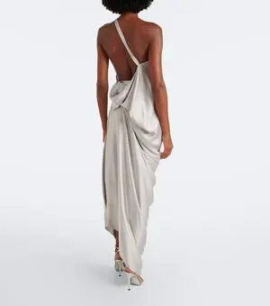 VIVIENNE WESTWOOD Glossa Draped One-shoulder Satin Maxi Dress