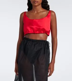 Prada Silk Duchesse Crop Top