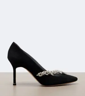 Balenciaga X Manolo Blahnik Embellished Suede Pumps