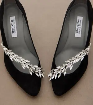 Balenciaga X Manolo Blahnik Embellished Suede Pumps