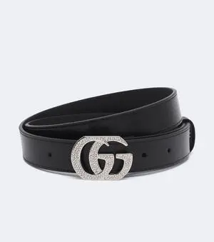 Gucci Gg Marmont Embellished Leather Belt