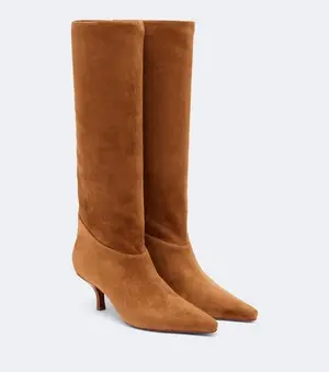 Paris Texas Rose Suede Knee-high Boots - Brown