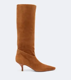 Paris Texas Rose Suede Knee-high Boots