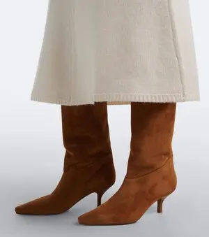 Paris Texas Rose Suede Knee-high Boots