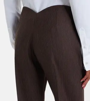 Alexander McQueen Striped Wool Straight Pants