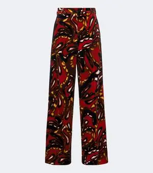 Dries Van Noten Printed Cotton-blend Wide-leg Pants - Multicoloured