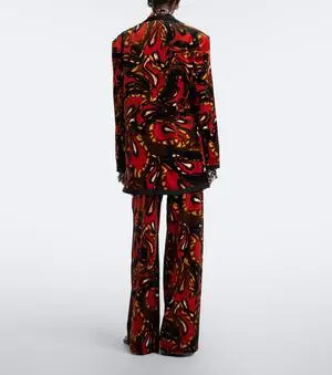 Dries Van Noten Printed Cotton-blend Wide-leg Pants