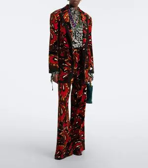 Dries Van Noten Printed Cotton-blend Wide-leg Pants