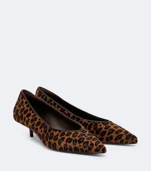 Max Mara Leopard-print Calf Hair Pumps - Brown