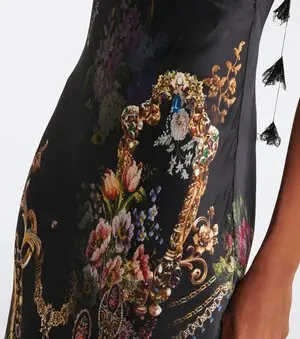 Camilla Floral Silk Satin Slip Dress