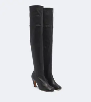 Le Monde Beryl Mica Over-the-knee Leather Boots - Black