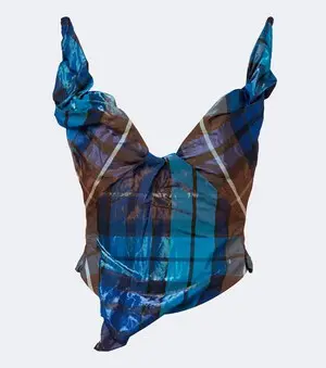 VIVIENNE WESTWOOD Draped Plaid Bustier Top - Multicoloured