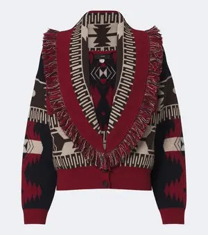 Alanui Icon Jacquard Wool And Cashmere Cardigan - Multicoloured