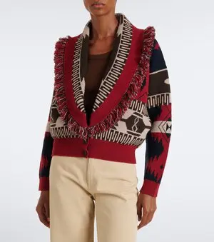 Alanui Icon Jacquard Wool And Cashmere Cardigan