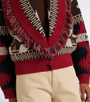 Alanui Icon Jacquard Wool And Cashmere Cardigan