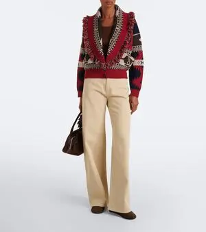 Alanui Icon Jacquard Wool And Cashmere Cardigan