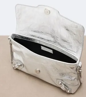 Balenciaga Le City Metallic Leather Shoulder Bag
