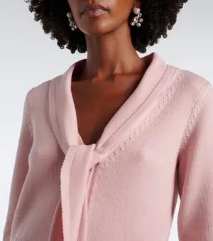 Oscar De La Renta Tie-neck Virgin Wool Cardigan