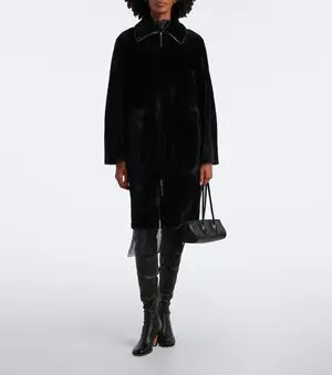 JOSEPH Caspian Reversible Leather And Shearling Coat