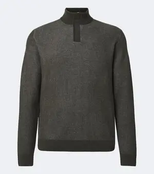 SLOWEAR Ribbed-knit Virgin Wool Half-zip Sweater - Green