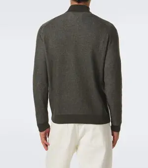 SLOWEAR Ribbed-knit Virgin Wool Half-zip Sweater
