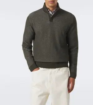 SLOWEAR Ribbed-knit Virgin Wool Half-zip Sweater