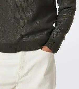 SLOWEAR Ribbed-knit Virgin Wool Half-zip Sweater