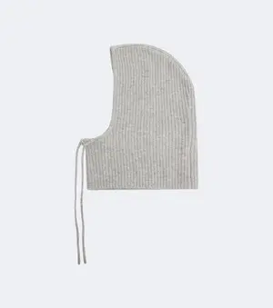 YVES SALOMON Ribbed-knit Cashmere Balaclava - Grey