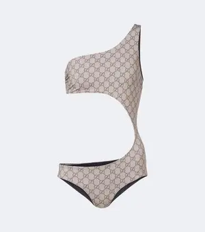 Gucci Gg Cutout Swimsuit - Beige