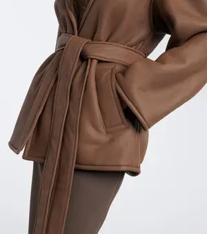 JOSEPH Manu Shearling-lined Leather Coat