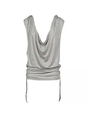 BOHEMSEO Cowl-neck Sleeveless Hoodie