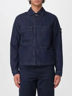 Stone Island Cotton Denim Shirt Jacket - Blue