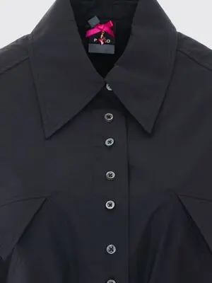 Pinko Long-sleeved Shirt In A Cotton And Lyocell Blend With A Tie-waist Belt
