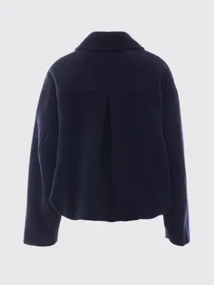 Pinko Double-breasted Wool-blend Peacoat With Dropped Shoulders - Blue