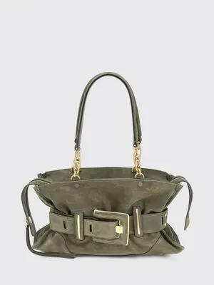 Balmain Anthem Suede Bag - Olive