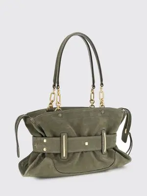 Balmain Anthem Suede Bag - Olive