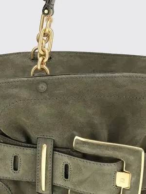 Balmain Anthem Suede Bag - Olive