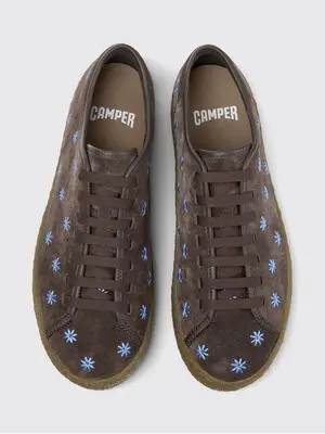 Camper Peu Terreno Suede Sneakers With Floral Embroidery