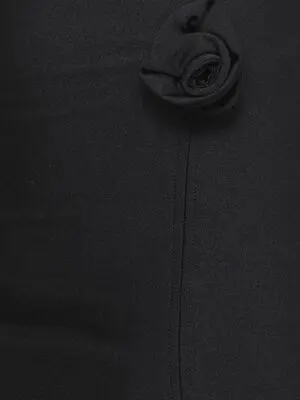 Coperni High-waisted Asymmetric Jersey Midi Skirt With Flower Appliqu
