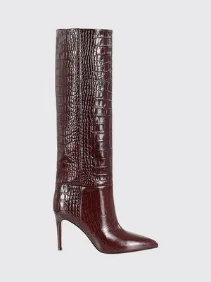 Paris Texas Croc Effect Stiletto Boots - Black