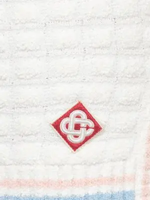Casablanca Cotton Blend Pencil Mini Skirt With Elasticated Waist And Logo