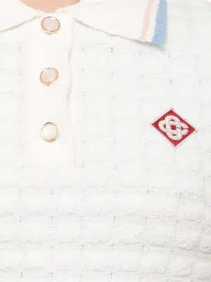 Casablanca Contrast Trim Cotton-blend Knit Polo Shirt