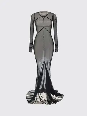 Rick Owens Long-sleeved A-line Jersey Gown With Train