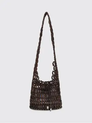 Staud Coronado Wooden Net Crossbody Bag With Tie Closure